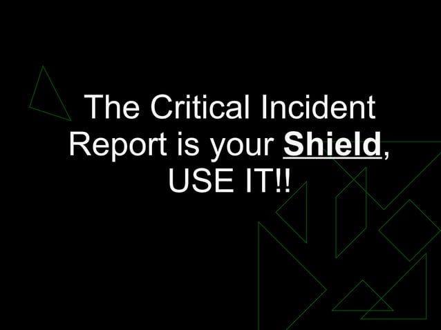 Critical Incident Reporting | PPT