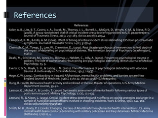 Critical Incident Stress Debrief Literature Review | PPTX
