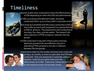 Critical Incident Stress Debrief Literature Review | PPTX