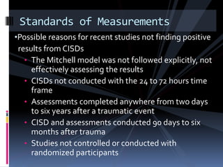 Critical Incident Stress Debrief Literature Review | PPTX
