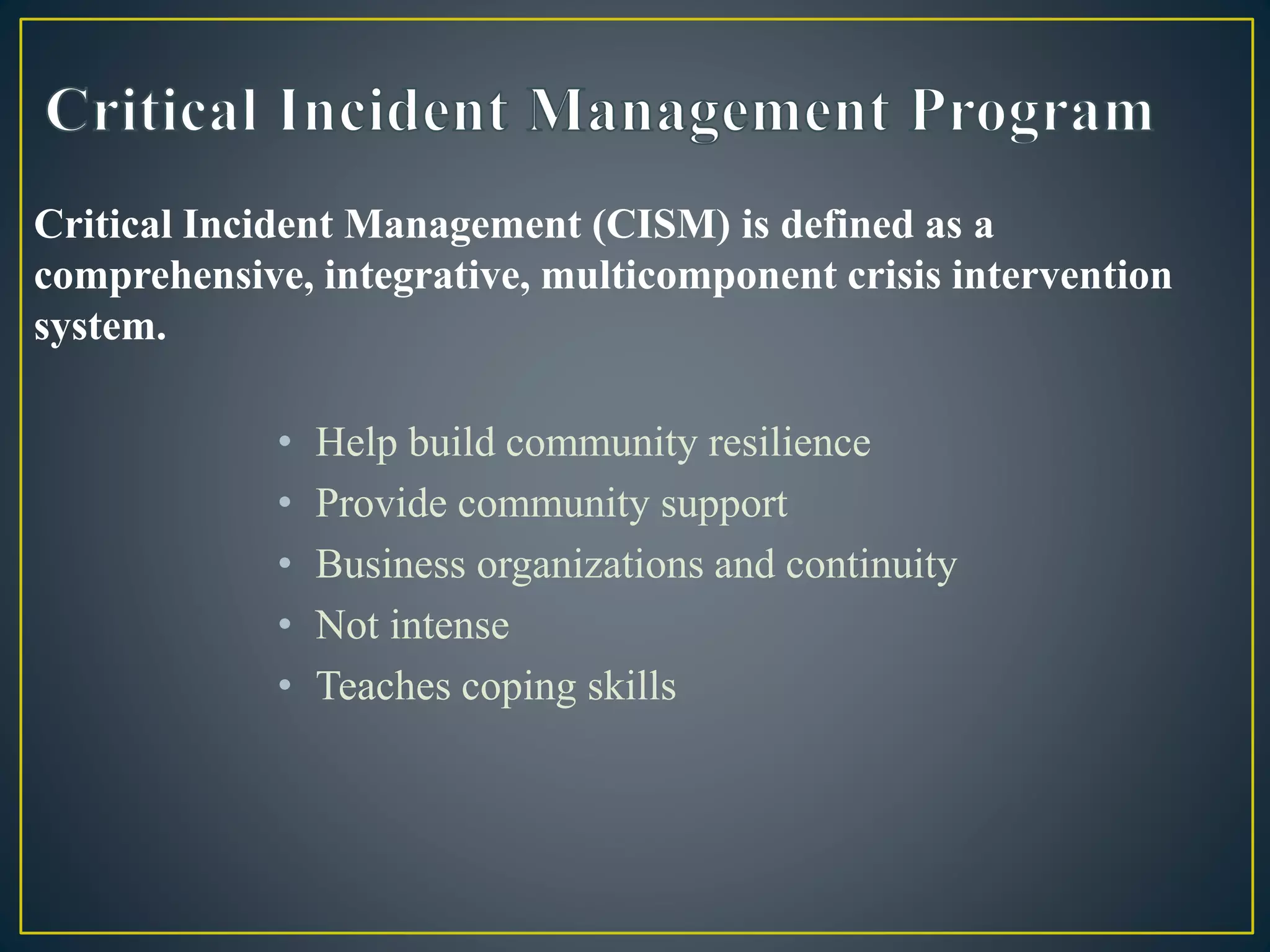 Critical Incident Stress Management | PPTX