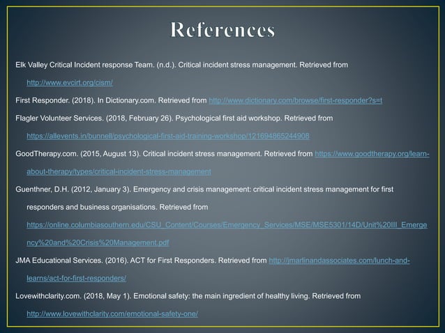 Critical Incident Stress Management | PPTX | First Aid | Injuries