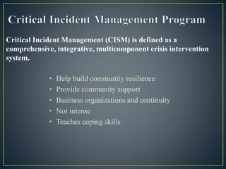 Critical Incident Stress Management | PPTX