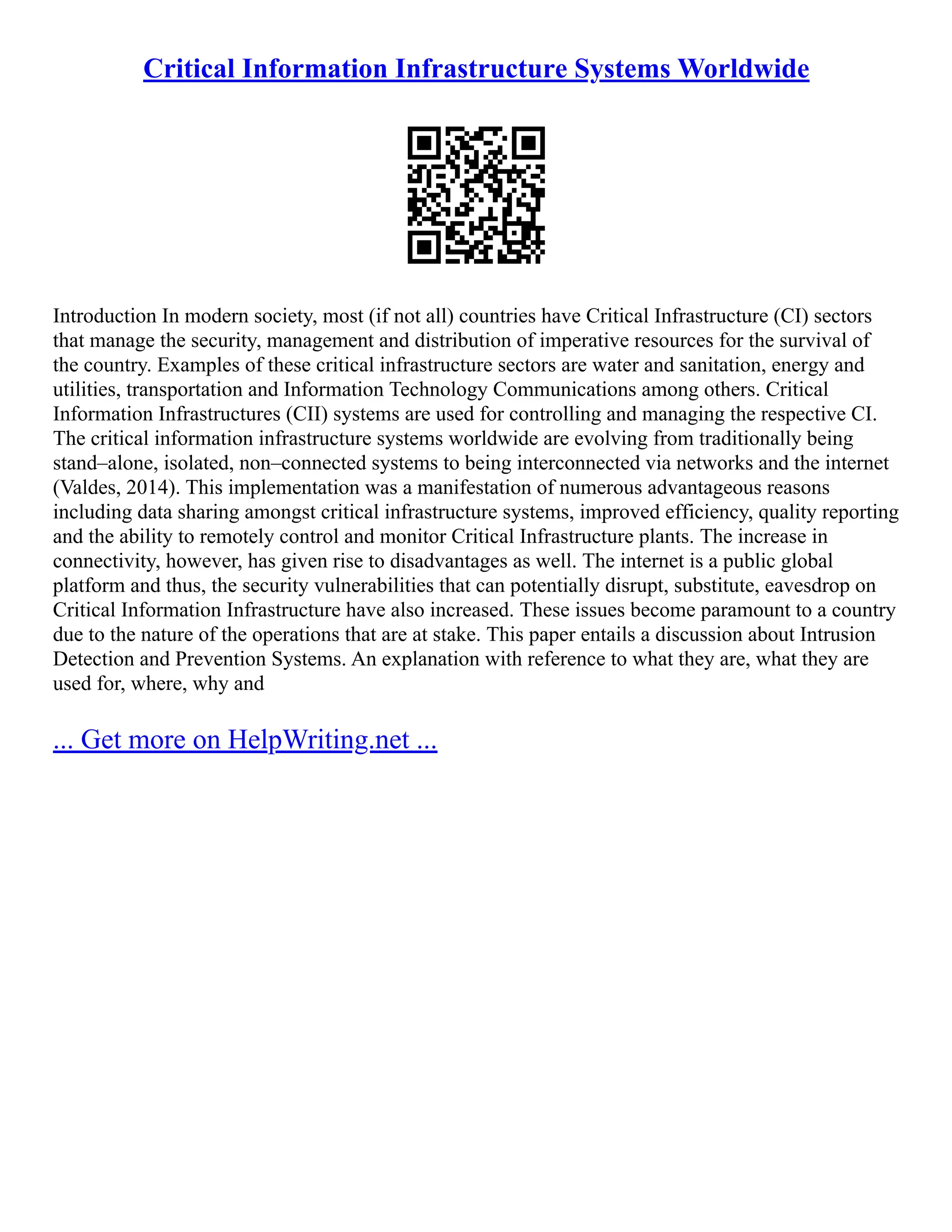 Critical Information Infrastructure Systems Worldwide | PDF