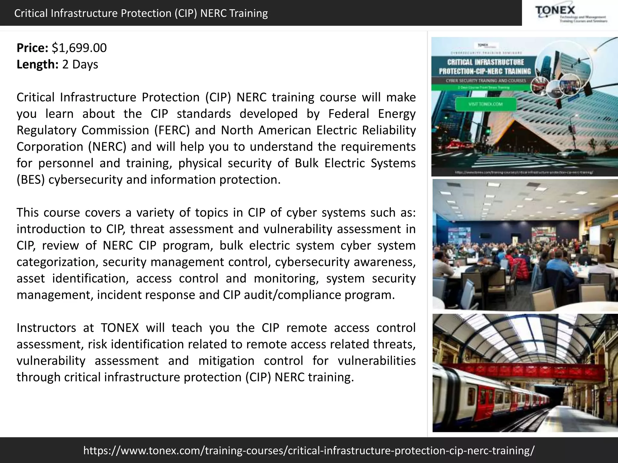 Critical Infrastructure Protection Cip Nerc Training Tonex Training Pptx