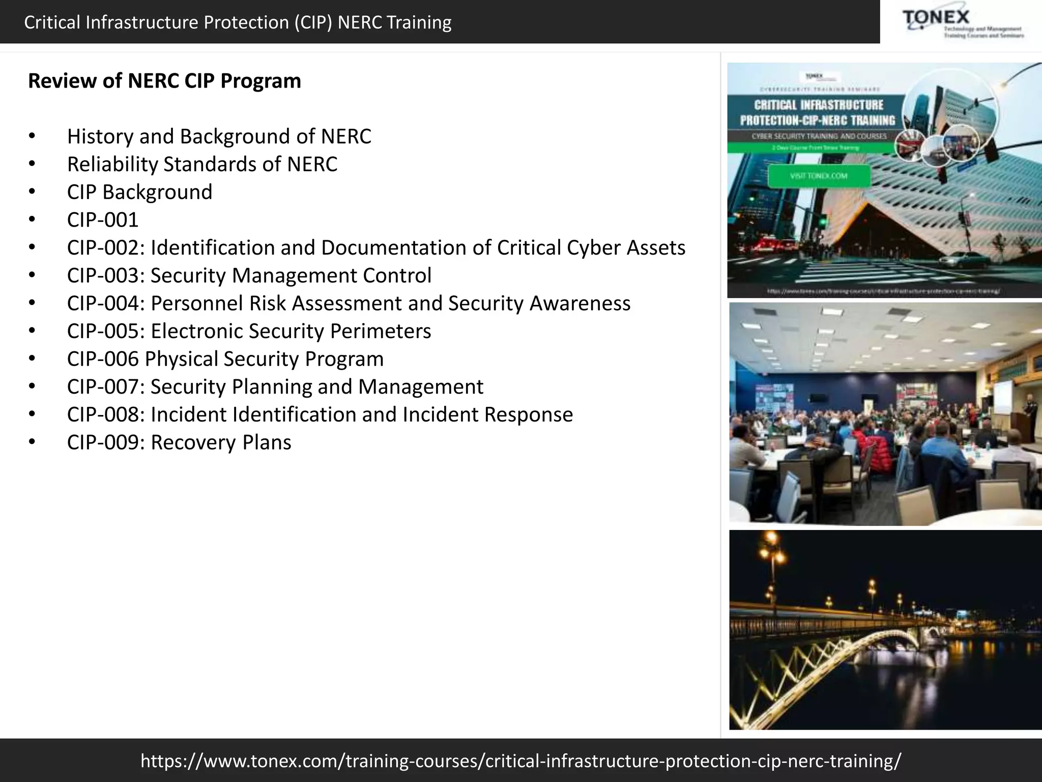 Critical Infrastructure Protection (CIP) NERC Training : Tonex Training ...