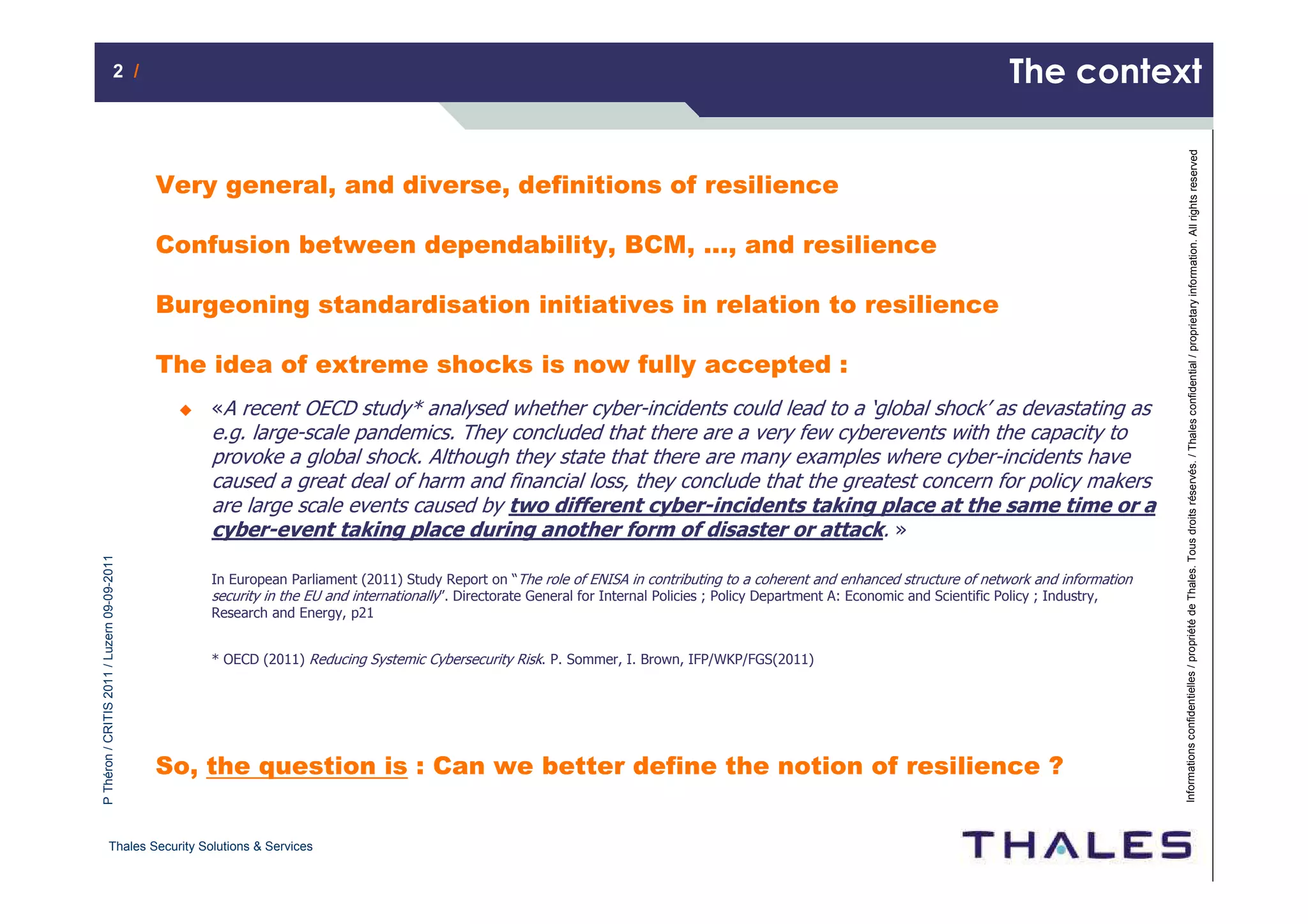 Critical infrastructure resilience | PDF