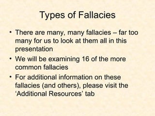 Criticalthinking in logical fallacies ppt.ppt