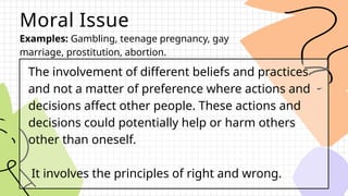 Social Issues, Moral Issues, and Economic Issues.pptx