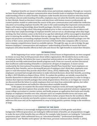 Design Inquiry: Employee Benefits | PDF