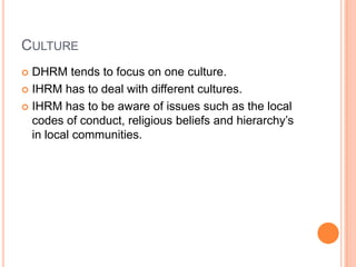 Critical issues in International HRM | PPT