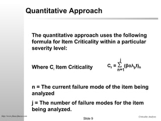 FMEA Criticality analysis | PPT