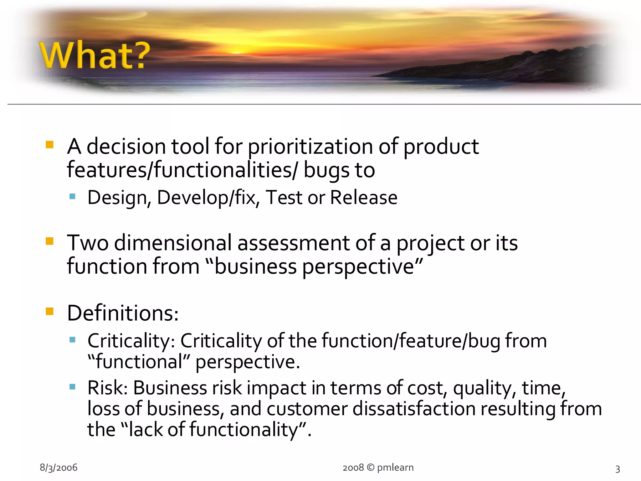 Criticality & Risk Assessment 1 | PPS