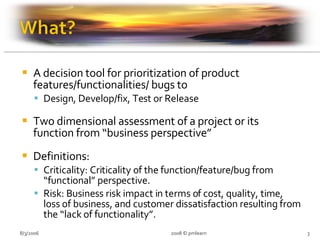 Criticality & Risk Assessment 1 | PPS