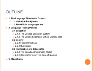 Critical Language Testing In Canada | PPT