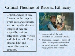 Critical lens applied to disney tangled | PPT