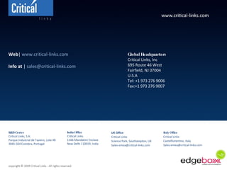Critical Links Corporate Overview | PPT | Technology & Computing