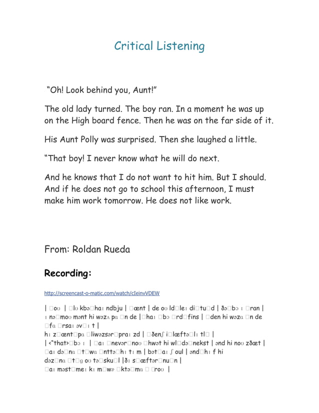 Critical listening 2 | PDF