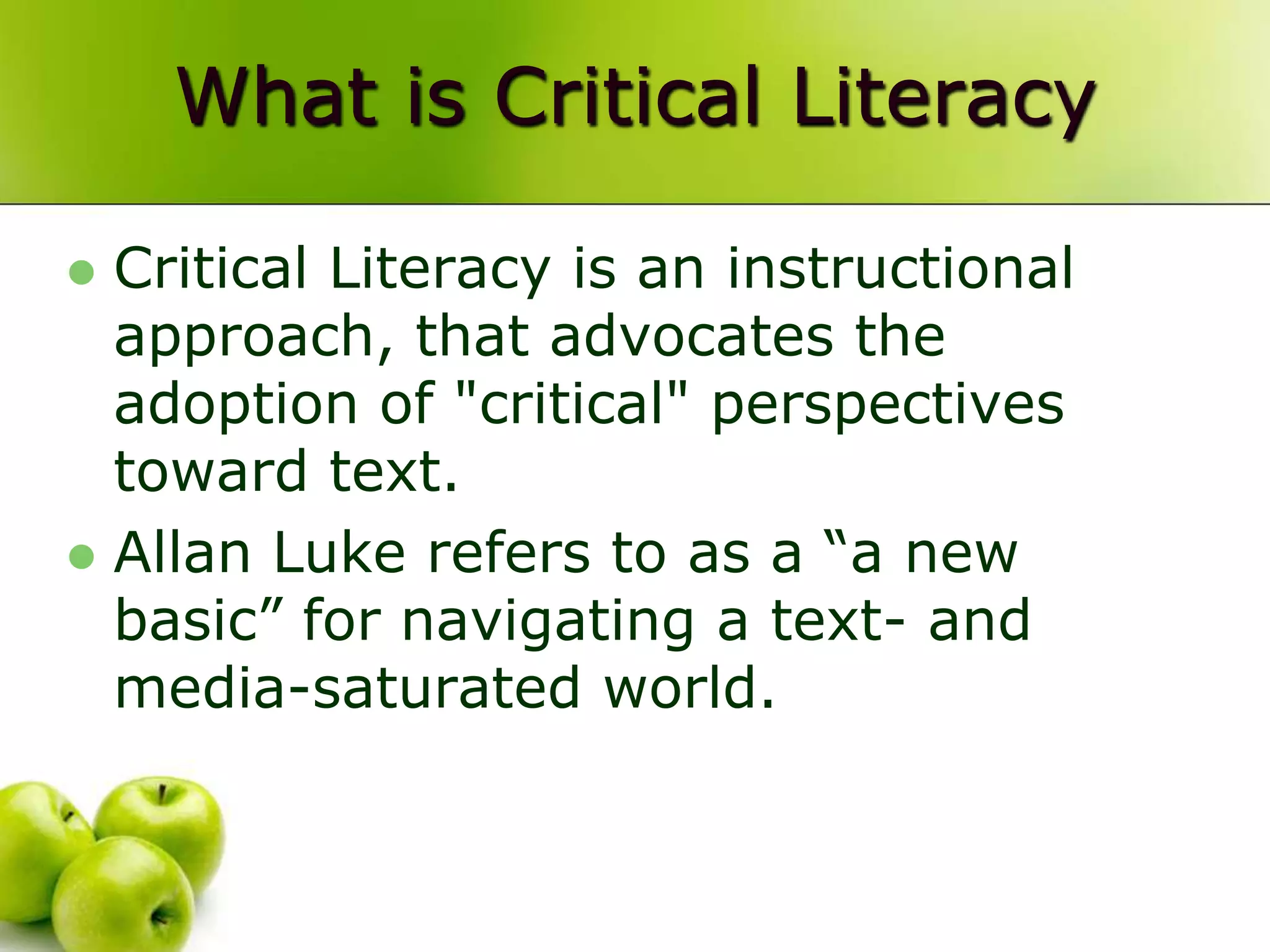 Critical literacy | PPTX