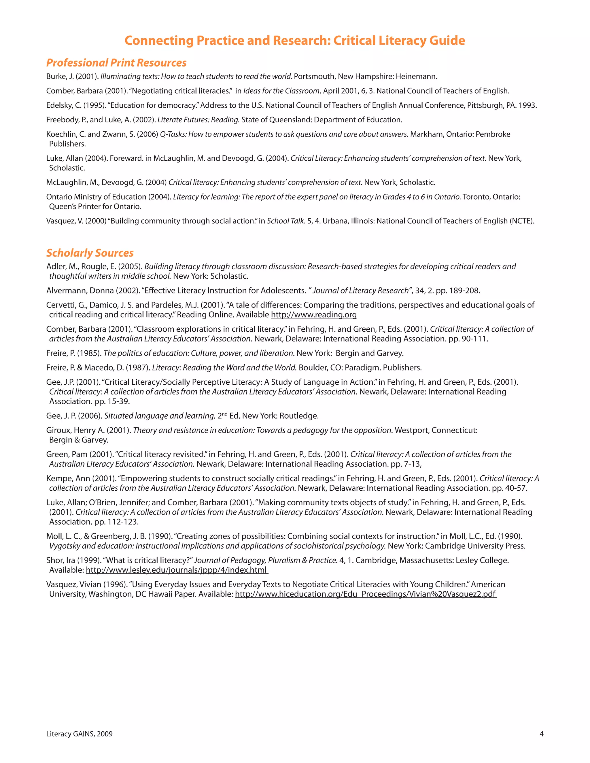 Critical Literacy Guide | PDF