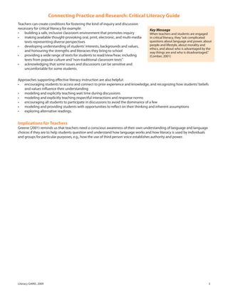 Critical Literacy Guide | PDF | Educational Assessment | Education