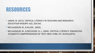 Mini Lessons that Promote Critical Literacy with Social Justice Minded ...