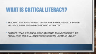 Mini Lessons that Promote Critical Literacy with Social Justice Minded ...