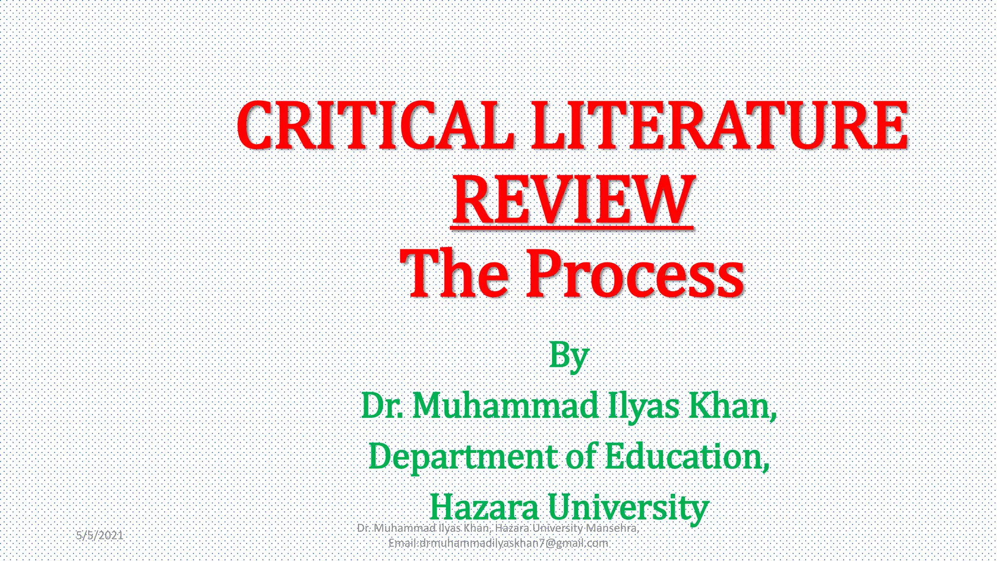 Critical literature review the process | PPTX