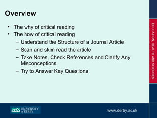 Critically reading a paper | PPT