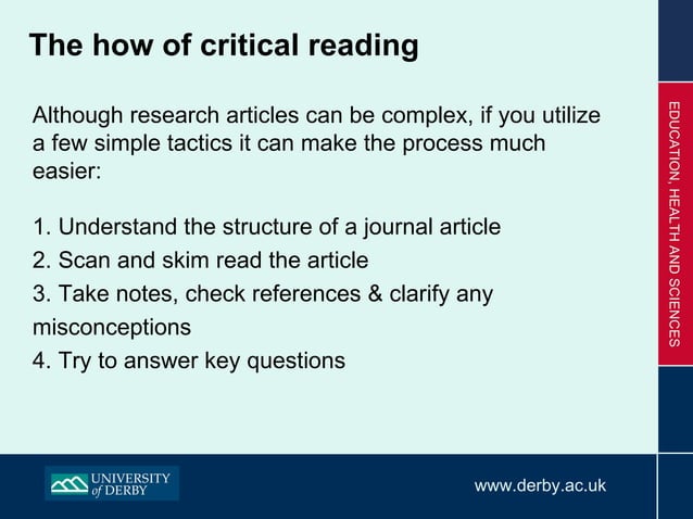 Critically reading a paper | PPT