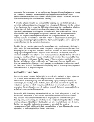 Critically reflective teaching | PDF
