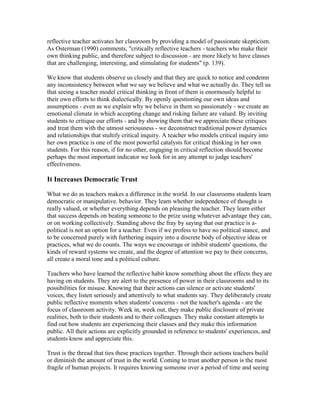 Critically reflective teaching | PDF