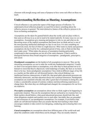 Critically reflective teaching | PDF