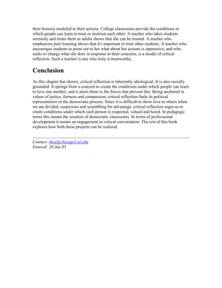 Critically reflective teaching | PDF