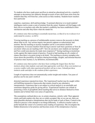 Critically reflective teaching | PDF