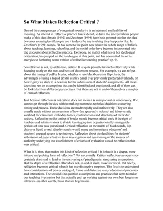 Critically reflective teaching | PDF