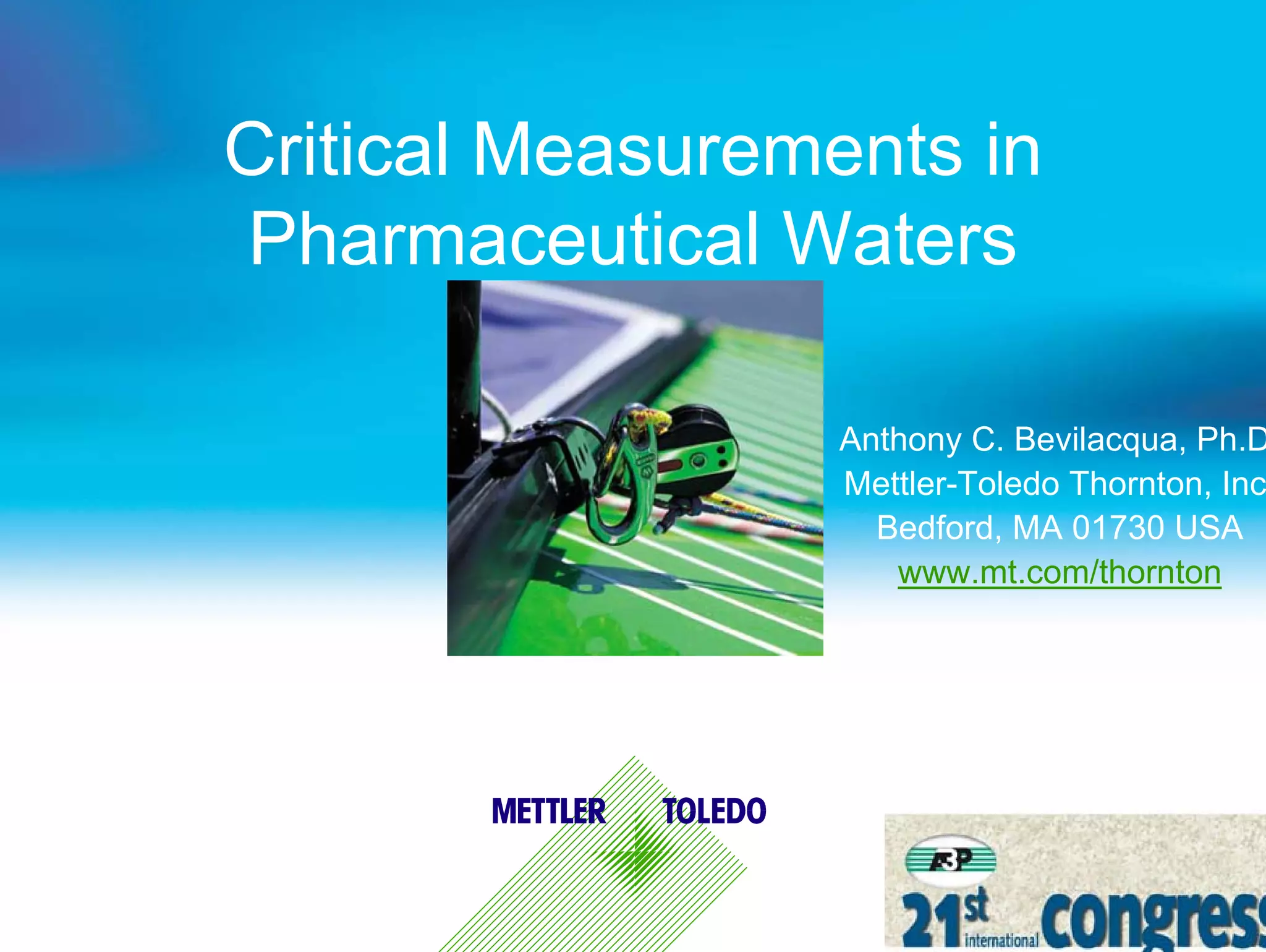 Critical measurements in pharmaceutical water | PDF
