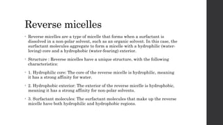 Critical Micelle Concentration microemulsions reverse micelles | PPTX