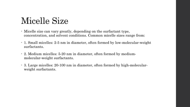 Critical Micelle Concentration microemulsions reverse micelles | PPTX