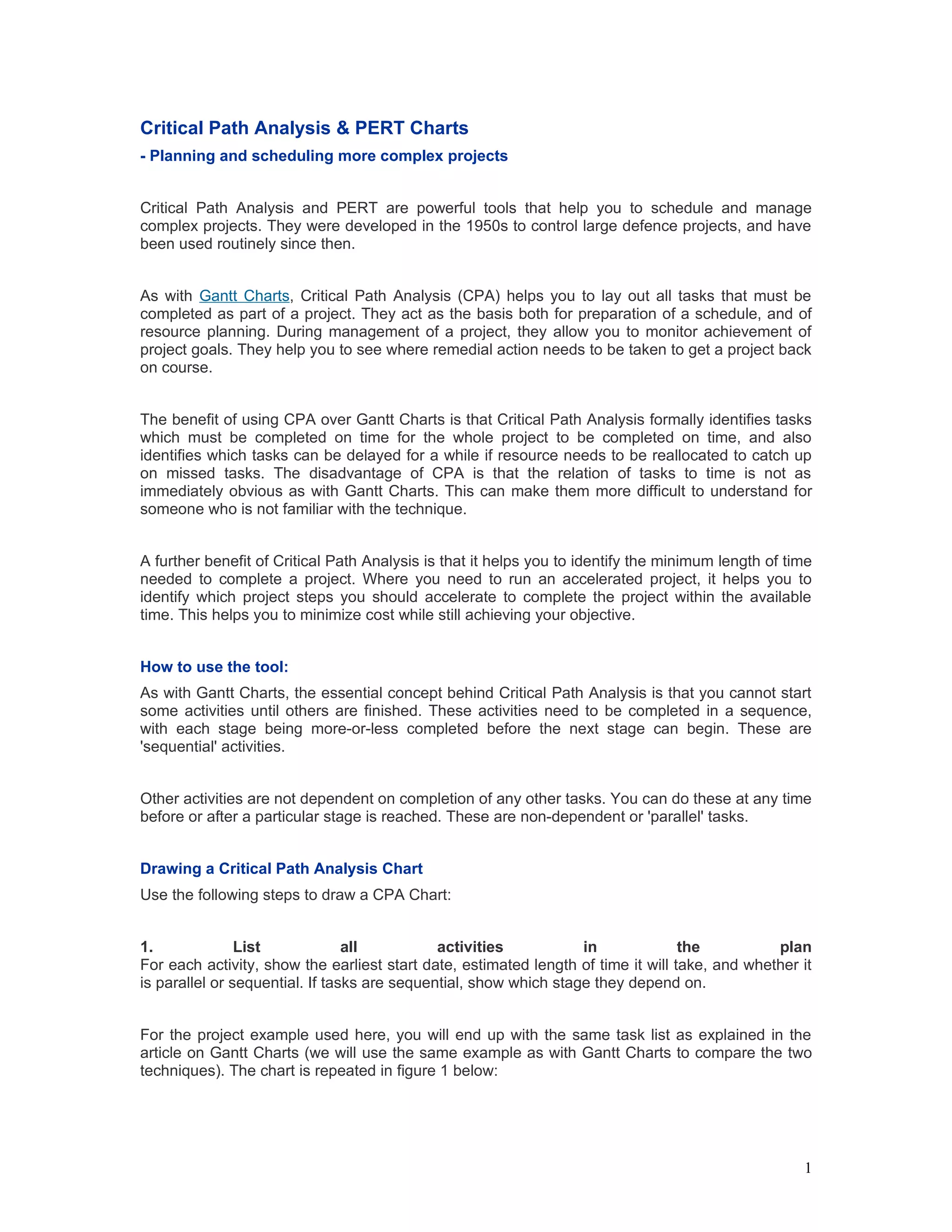Critical Path Analysis | DOC