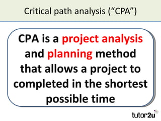 Critical Path Analysis | PPT