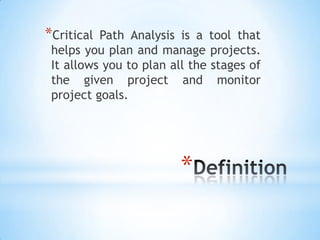 Critical path analysis | PPTX