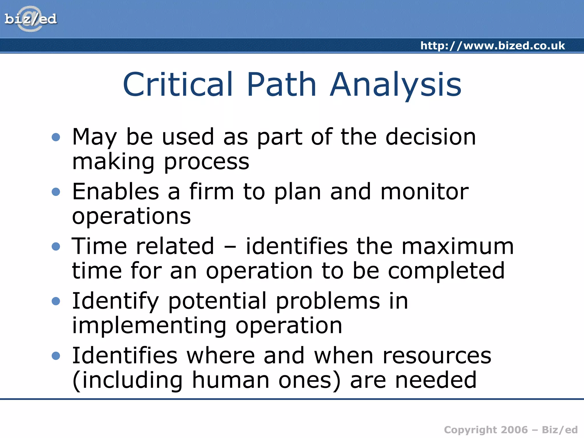 Critical Path Analysis Notes | PPT