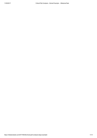 Critical path analysis solved example | PDF