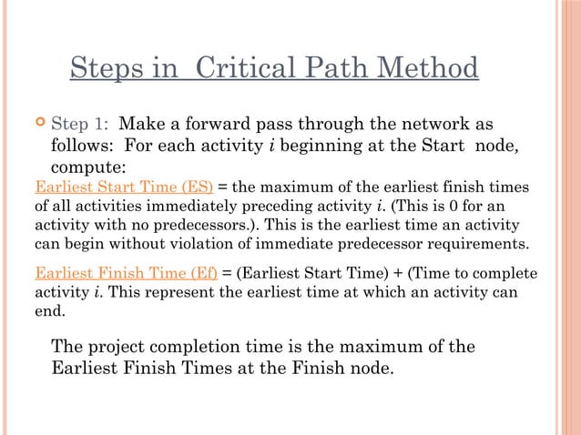 Critical path method | ODP
