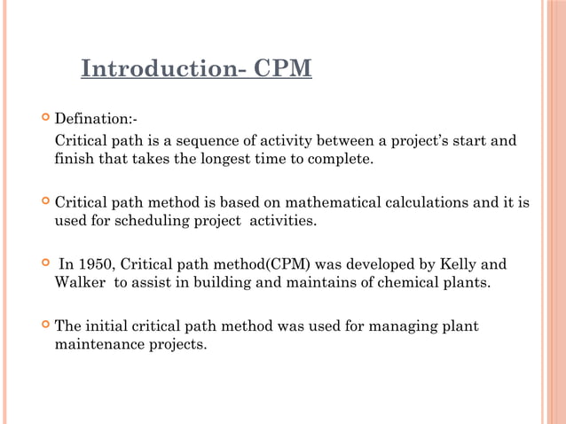 Critical path method | ODP