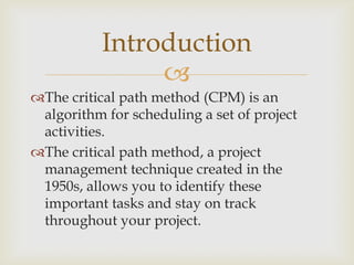 Critical path method | PPT