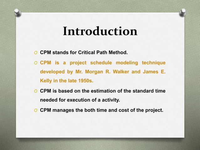 CPM - Critical Path Method | PPT