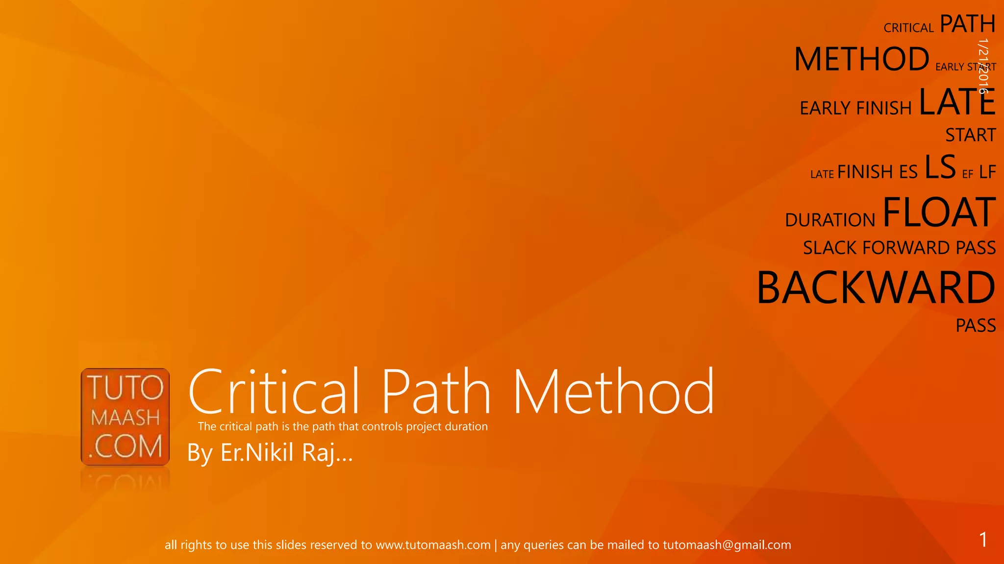 Critical path method (CPM) | PPT