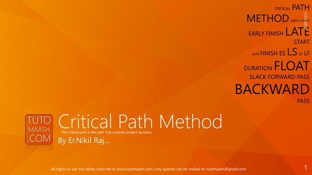 Critical path method (CPM) | PPT